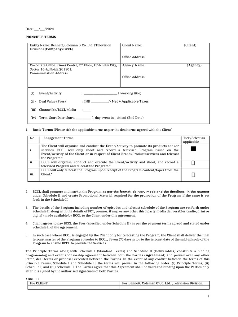 Draft 1. New Template - Client Organizes and Conducts The Event - 09.06 ...