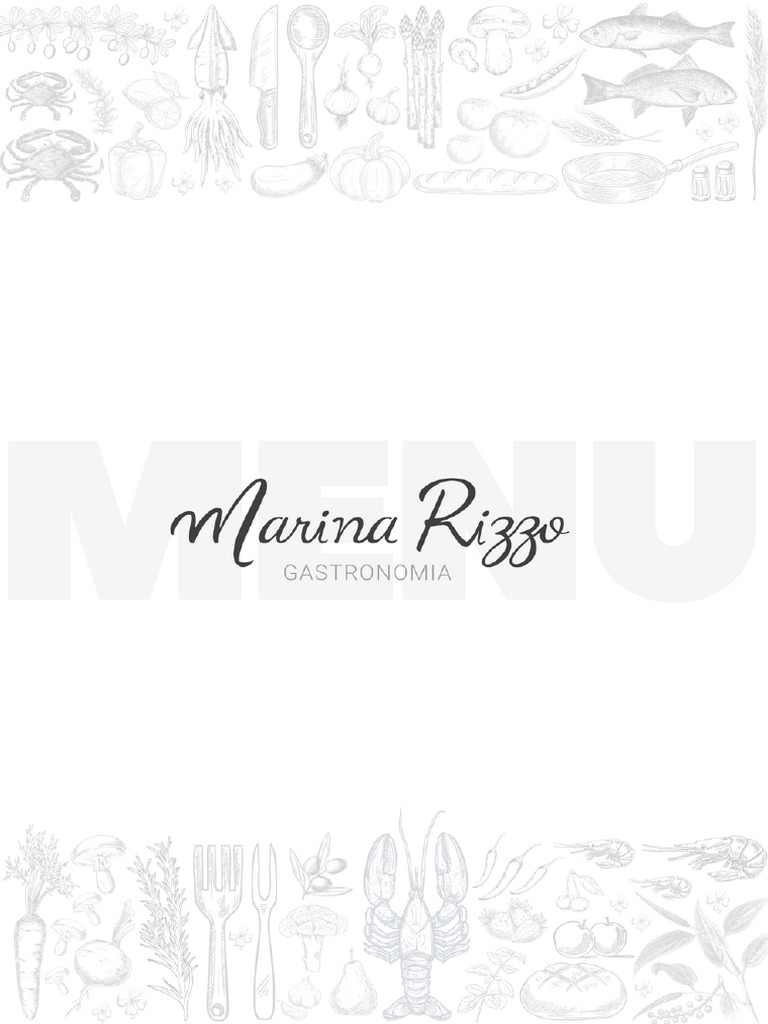 Menu Marina Rizzo Gastronomia 2024 | PDF | Creme (gastronomia) | Alimentos