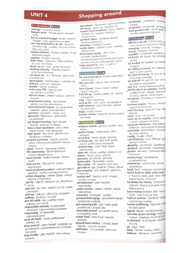 F4SE Unit 4 Vocab | PDF