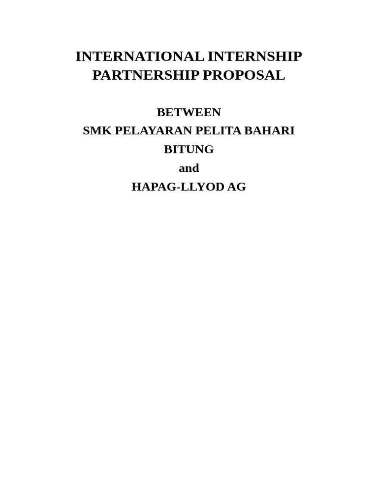 Proposal Kerja Sama Magang Internasional | PDF | Internship | Job Hunting
