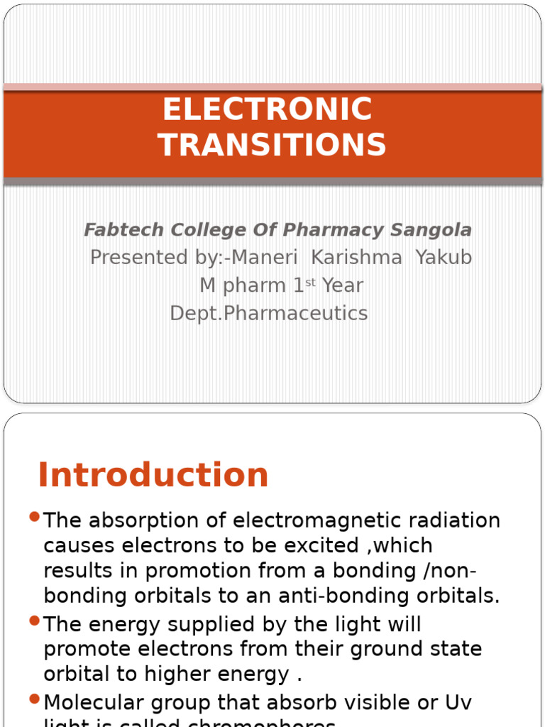 Elctronic Transition | PDF