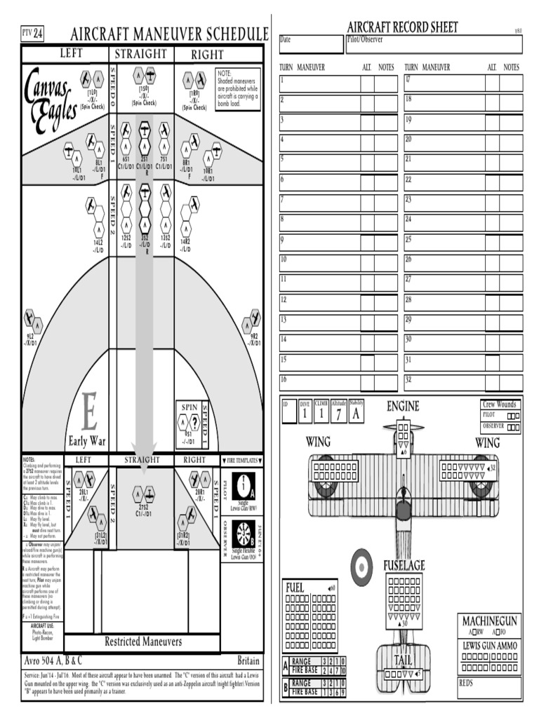 Avro 504 Aircraft Maneuver Guide | PDF | Wing Configurations | Aircraft ...