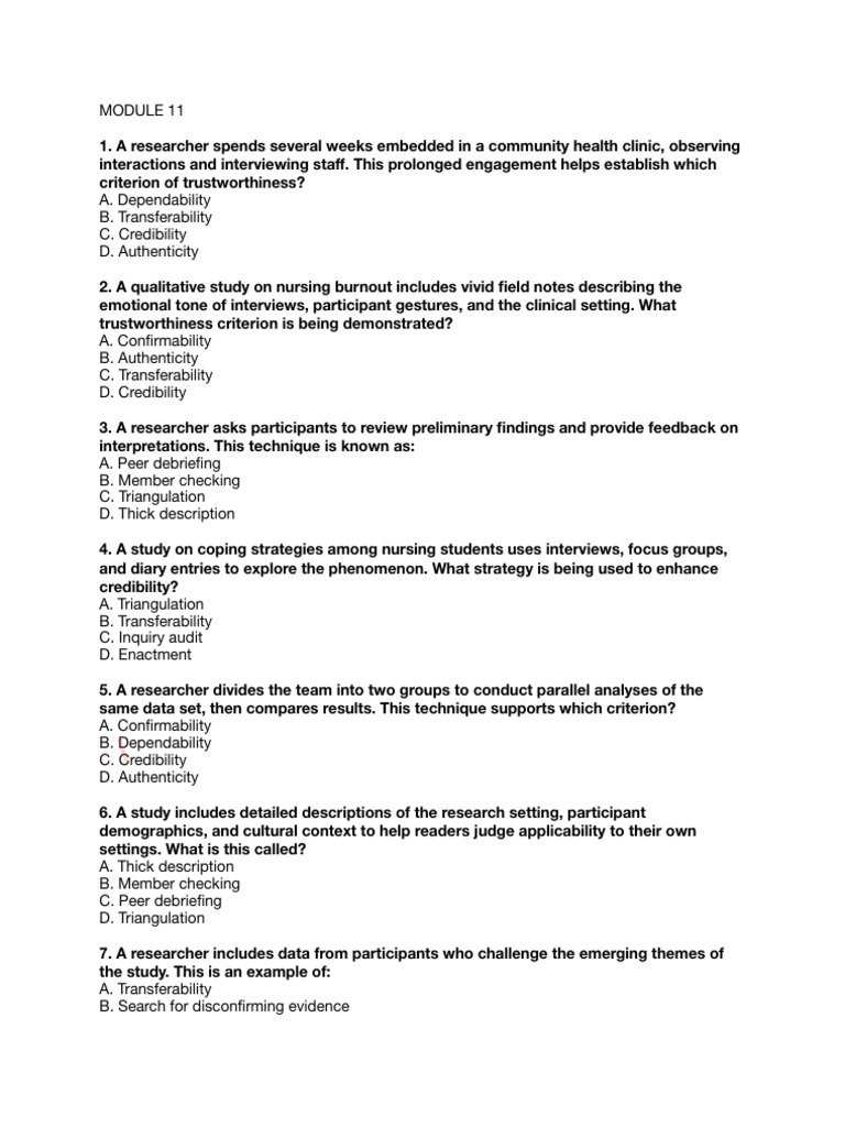 MODULE 11 copy | PDF | Qualitative Research | Audit