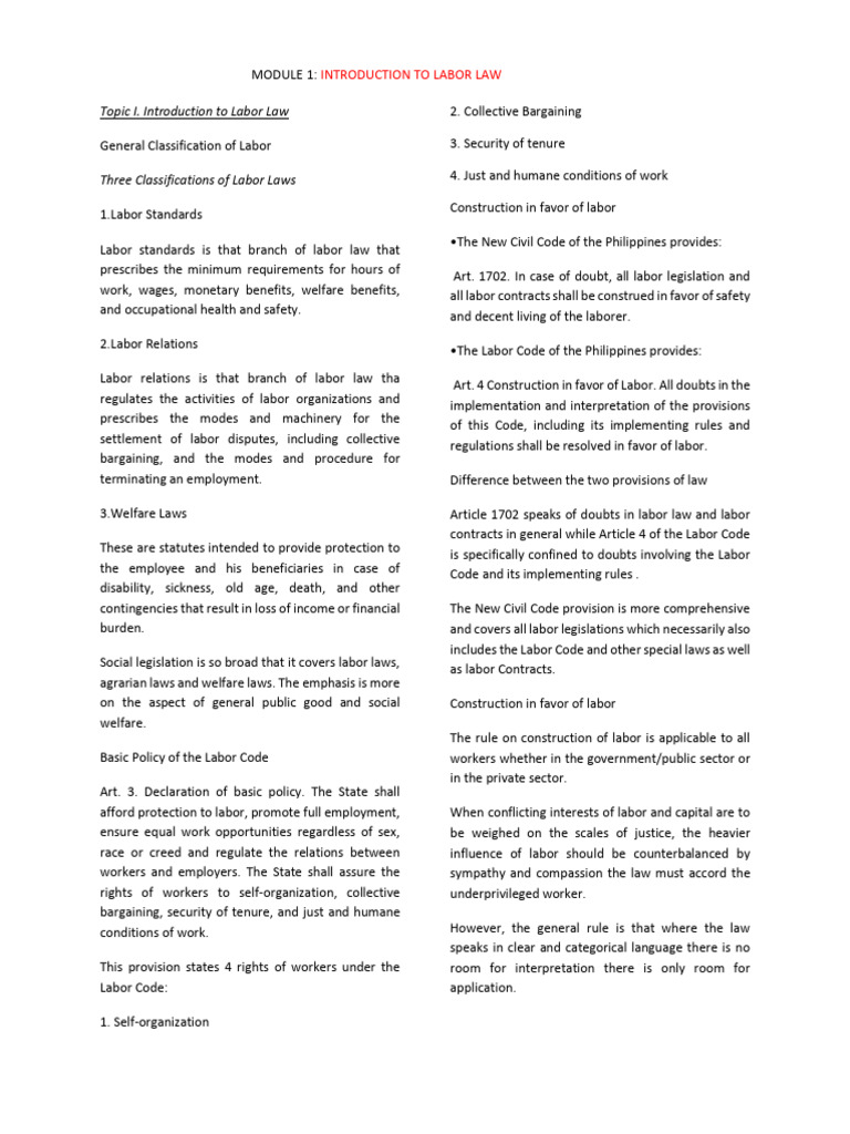 Labsole - Module 1 | PDF | Employment | Labour Law