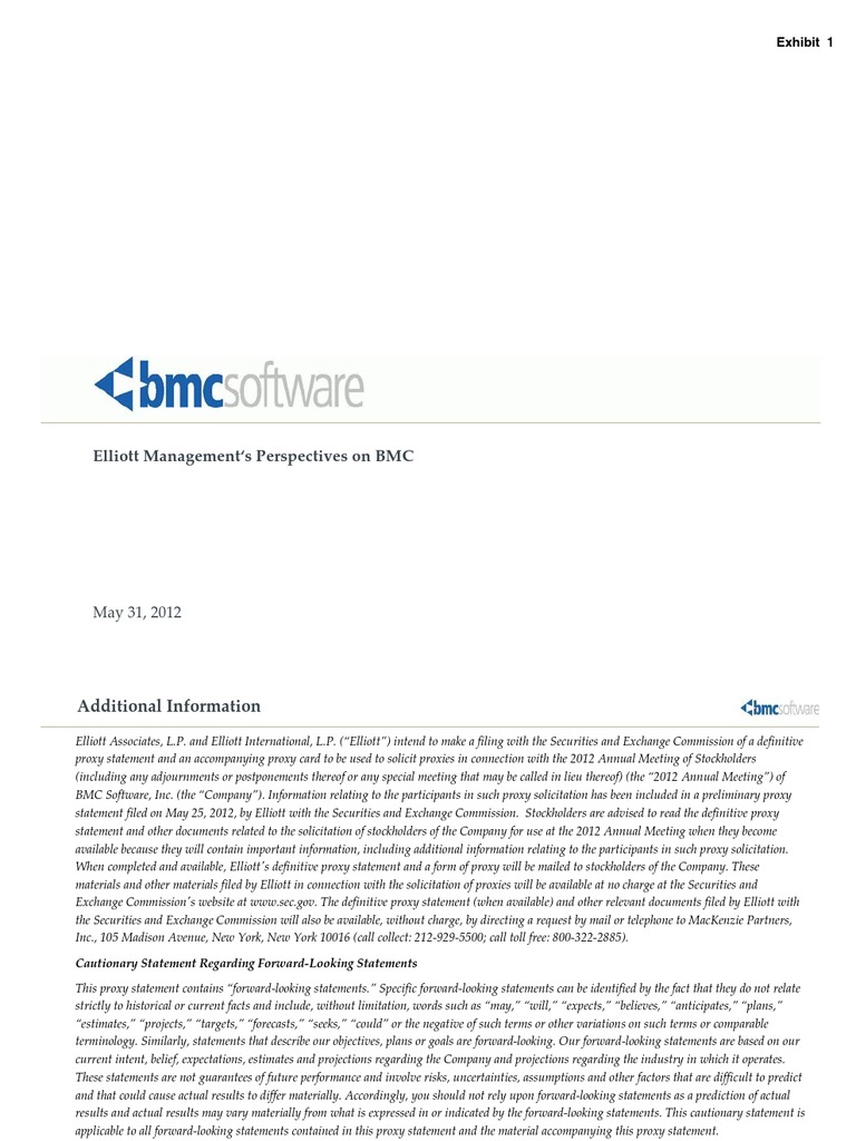 Elliott Management's BMC Presentation | PDF | Private Equity | Mergers ...