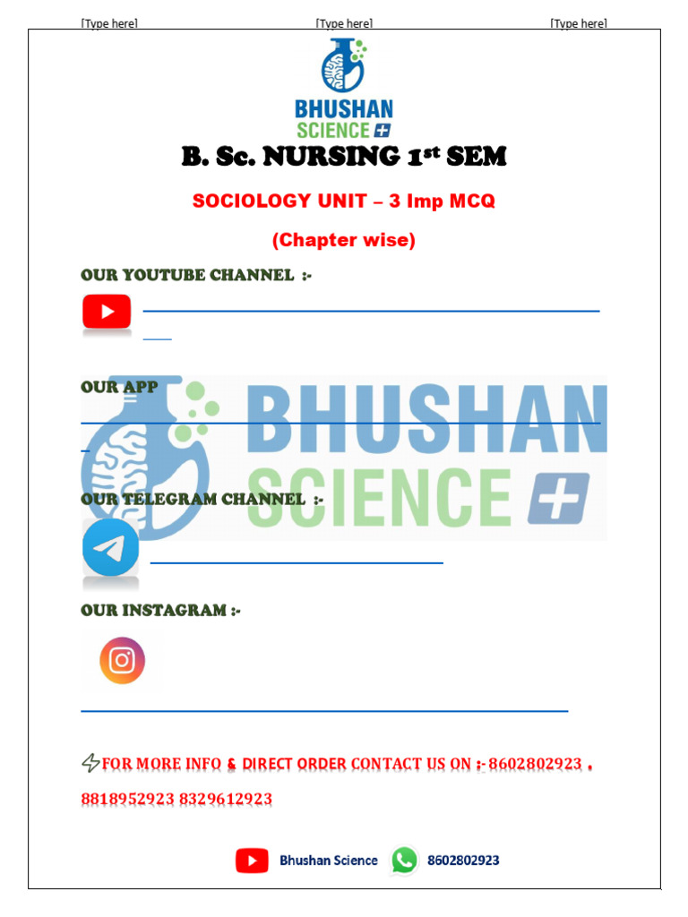 Sociology Unit 3 | PDF