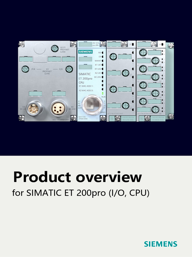 Product Overview for SIMATIC ET 200pro IO CPU (1) | PDF | Electrical ...