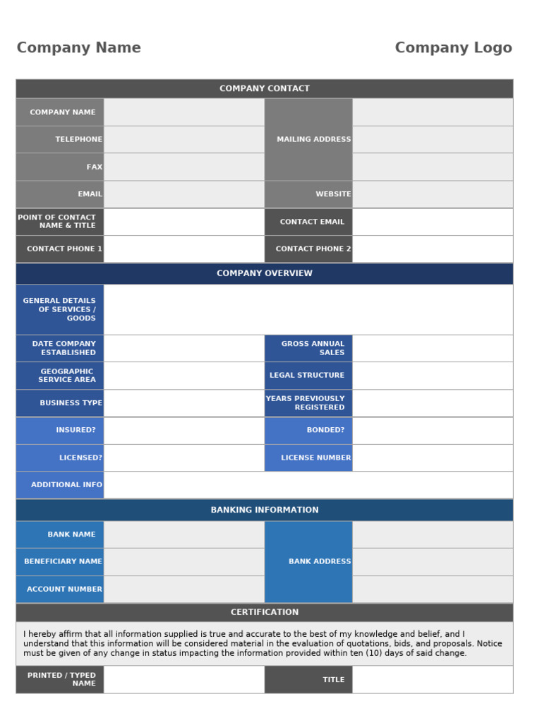 IC Vendor Registration Form 10696 | PDF