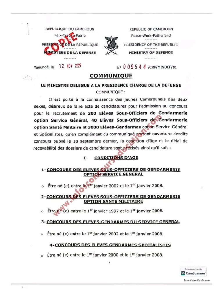 Report Concours Mindef 2025 | PDF