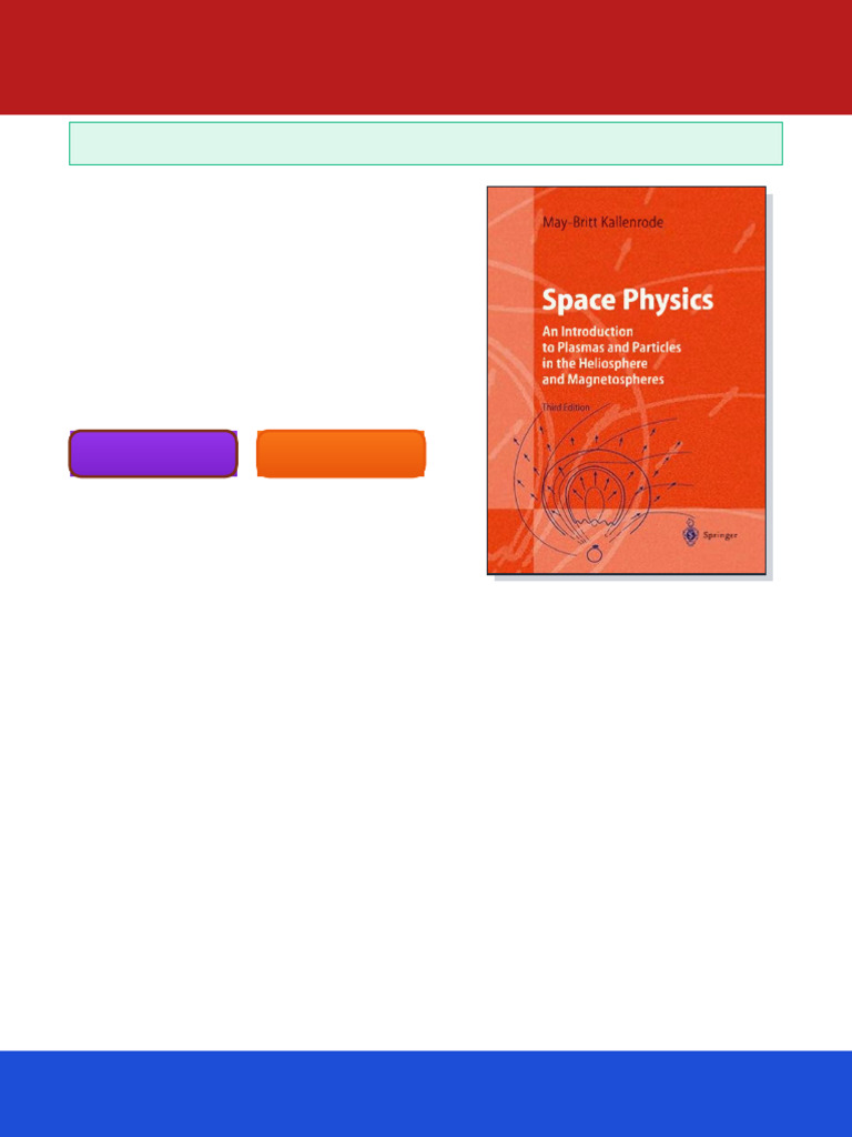 Space Physics An Introduction to Plasmas and Particles 3rd Edition Kallenrode M. Updated Edition ...