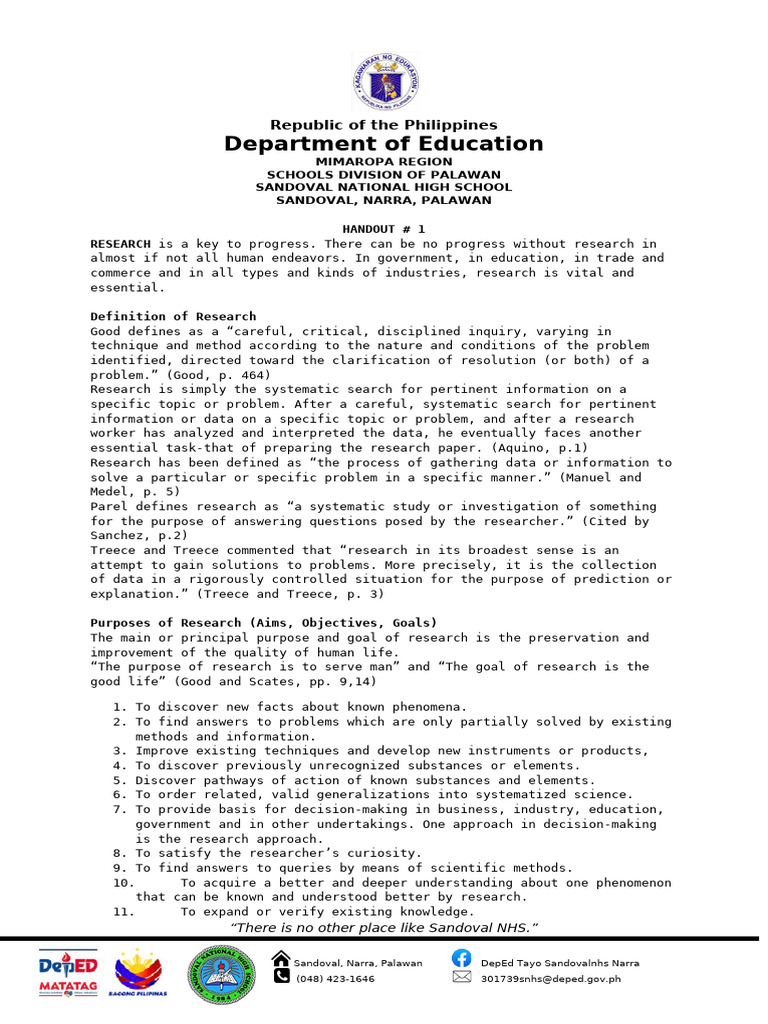 HANDOUT | PDF | Qualitative Research | Quantitative Research