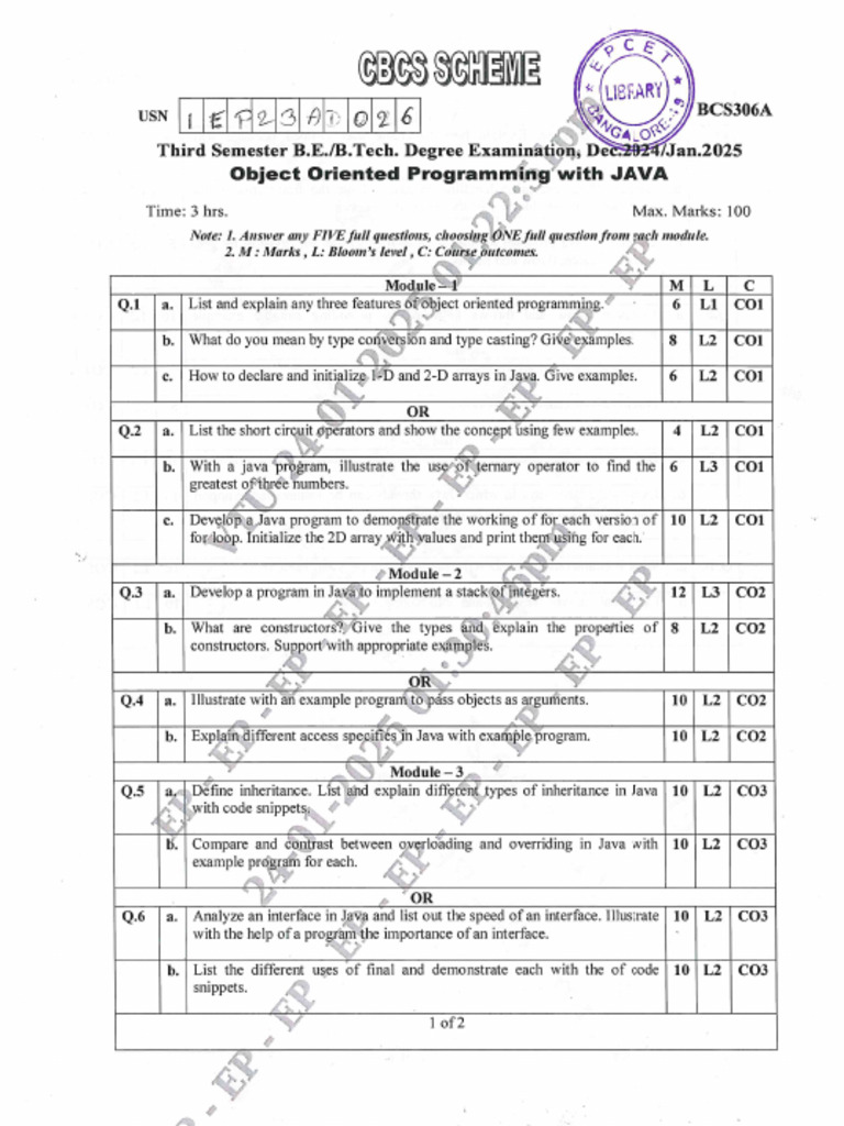 Bcs306a Jan 2025 | PDF