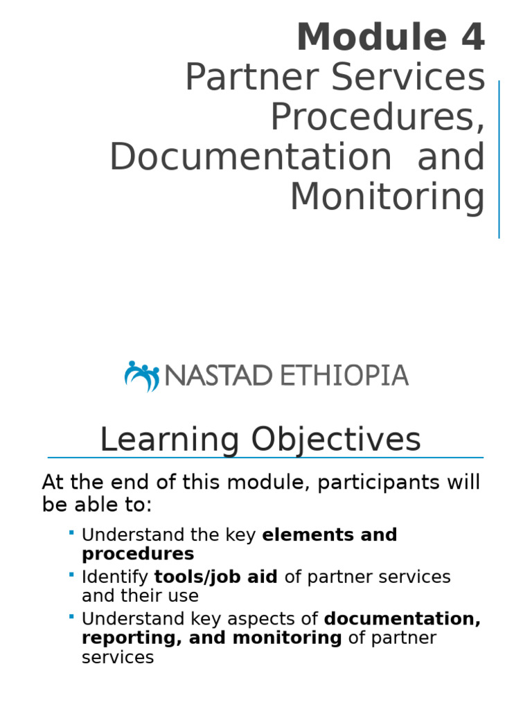 NASTAD-Ethiopia-Module 4 Revised- (Procedures and M&E) | PDF | Sexually ...