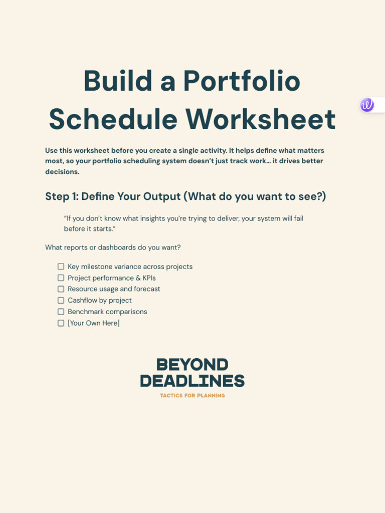 Build A Portfolio Schedule Worksheet | PDF | Information Science ...