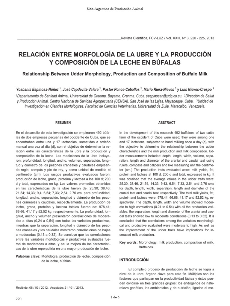 25-Relacion Ubre Leche | PDF | Mamíferos