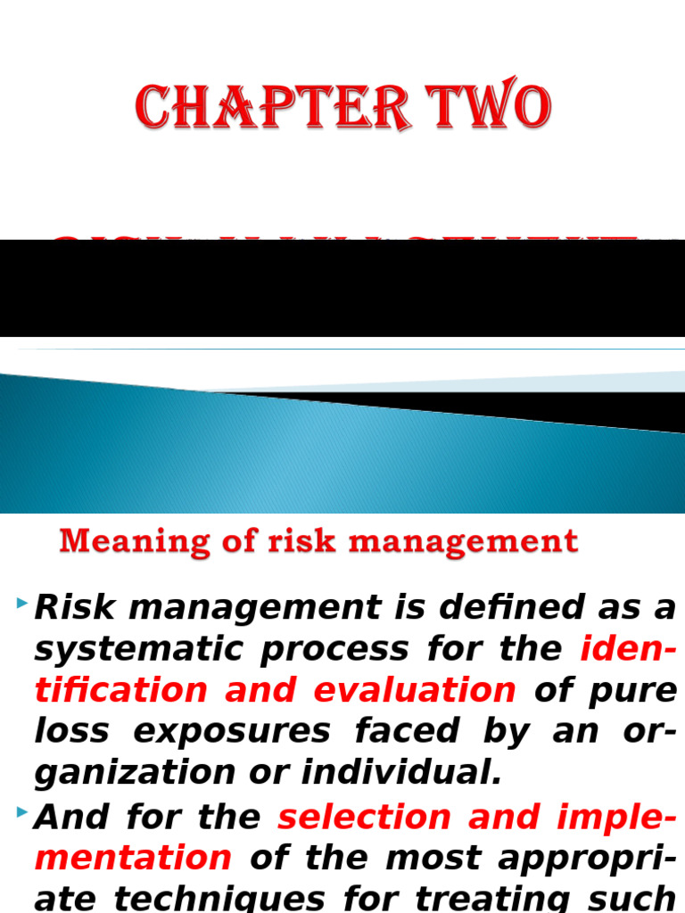 Chapter 2 Risk 1 1 Pdf Risk Management Risk