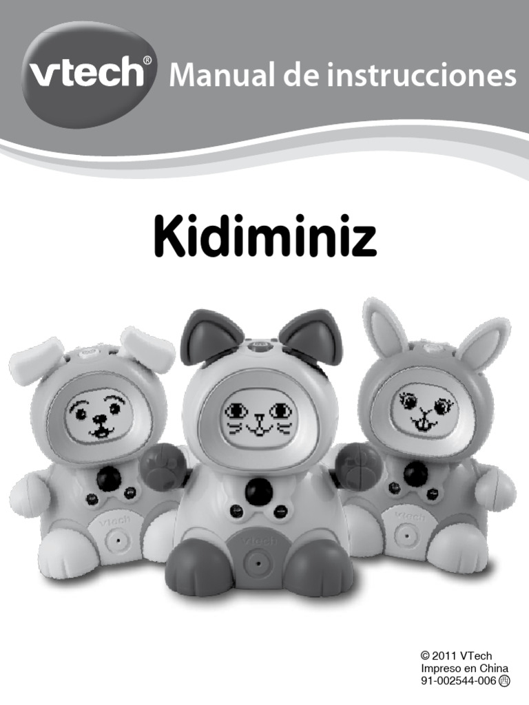 Mascota Interactiva Kidiminiz Vtech Manual 80-205922 | PDF | Juguetes