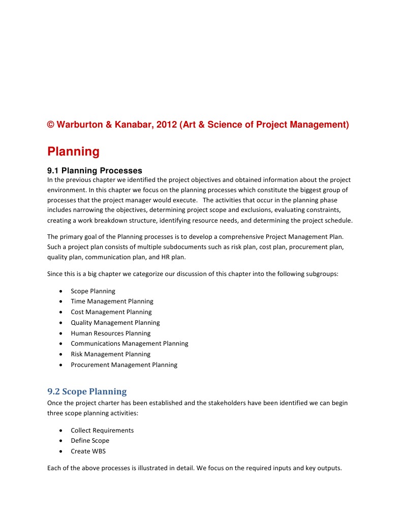 Chapter9 Planning | PDF | Project Management | Leadership