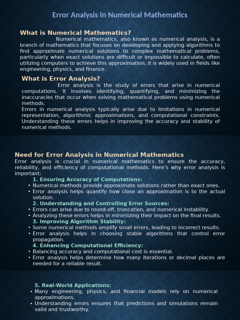 Error Analysis in Numerical Mathematics | PDF | Numerical Analysis ...