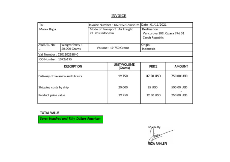 Proforma Invoice | PDF