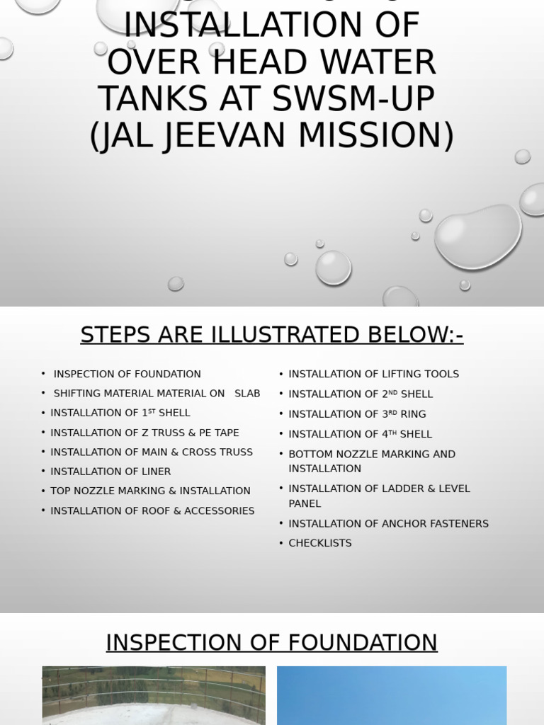 On Installation of Over Head Tanks at | PDF