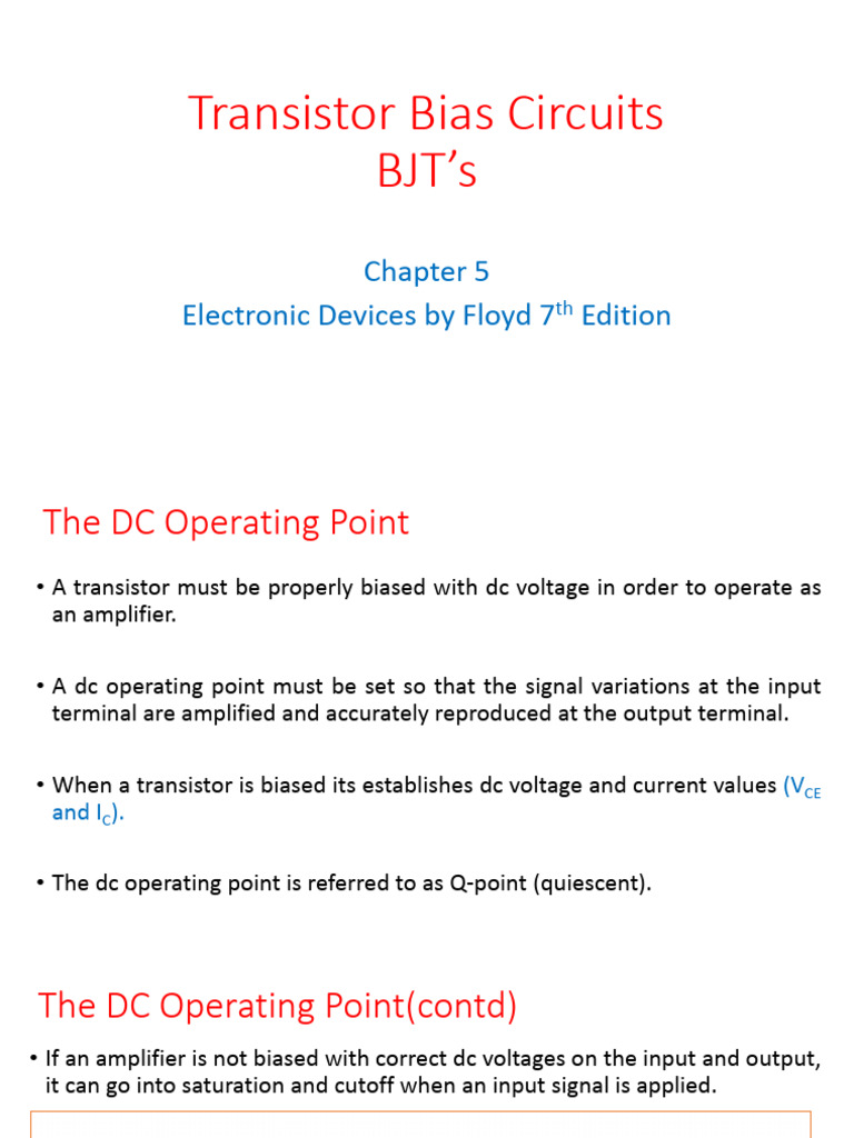 Transistor Bias Circuits Explained | PDF | Amplifier | Electronic Circuits