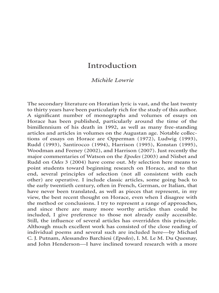 Horace Odes and Epodes - (Introduction) | PDF | Horace | Poetry