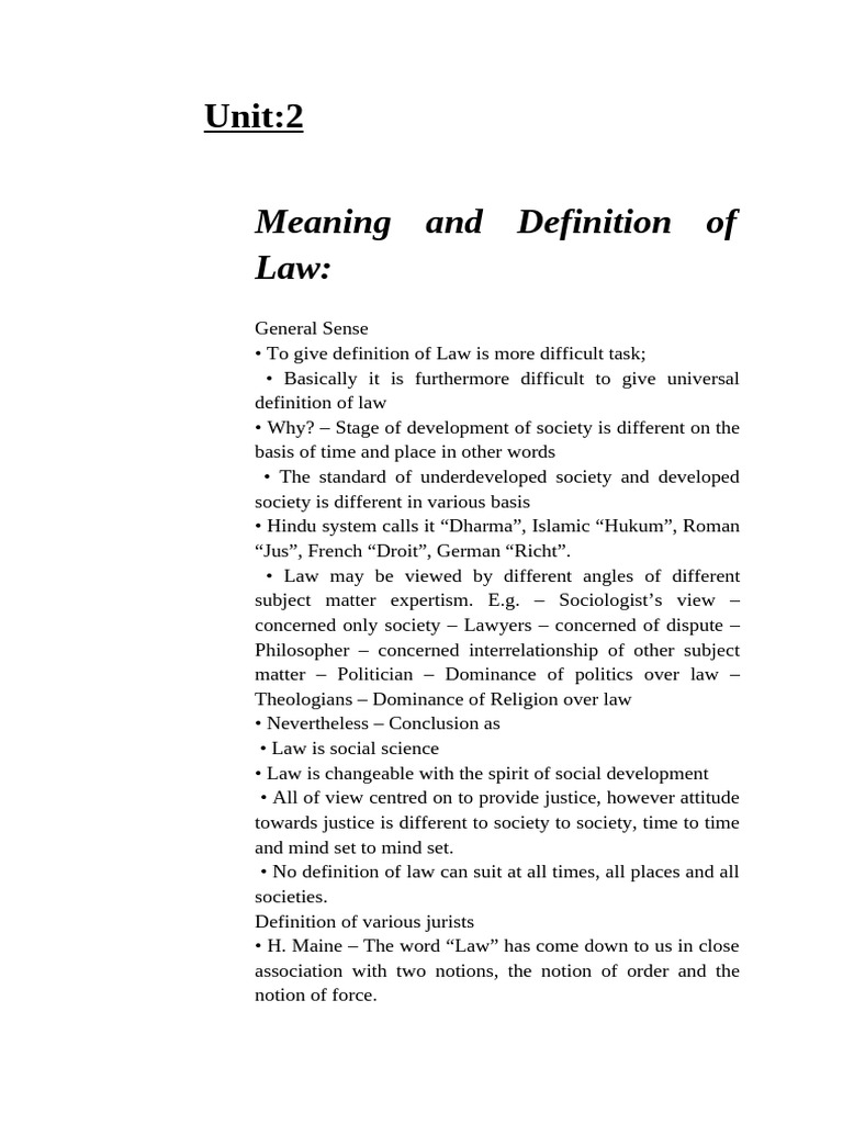 Understanding Law: Definitions and Classifications | PDF ...