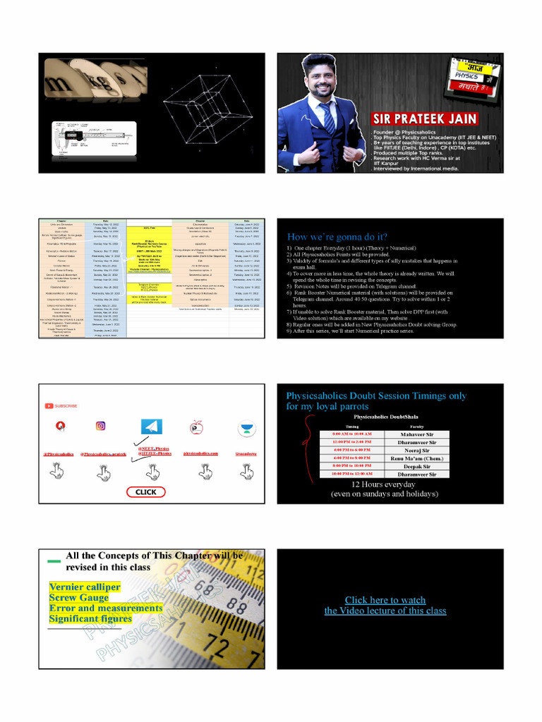Vernier Calliper, Screw Guage, Errors, Significant Figures Revision | PDF