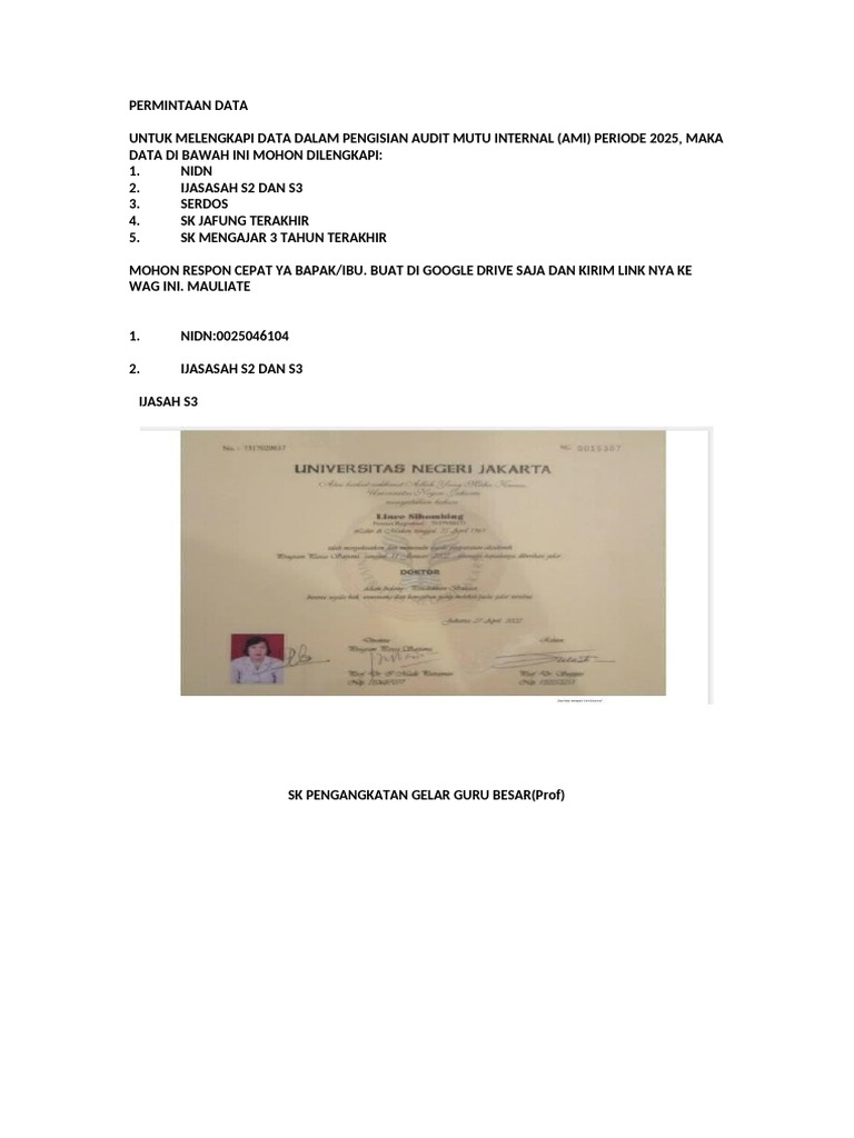 Permintaan Data | PDF