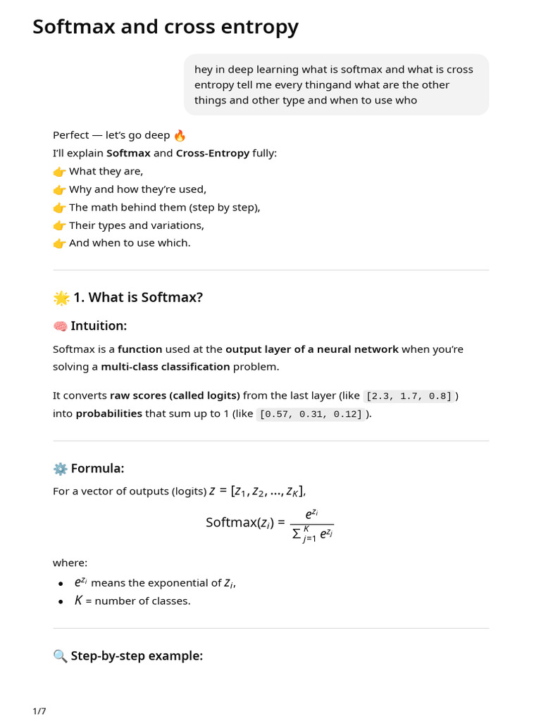 Softmax and Cross Entropy | PDF | Statistical Theory | Machine Learning