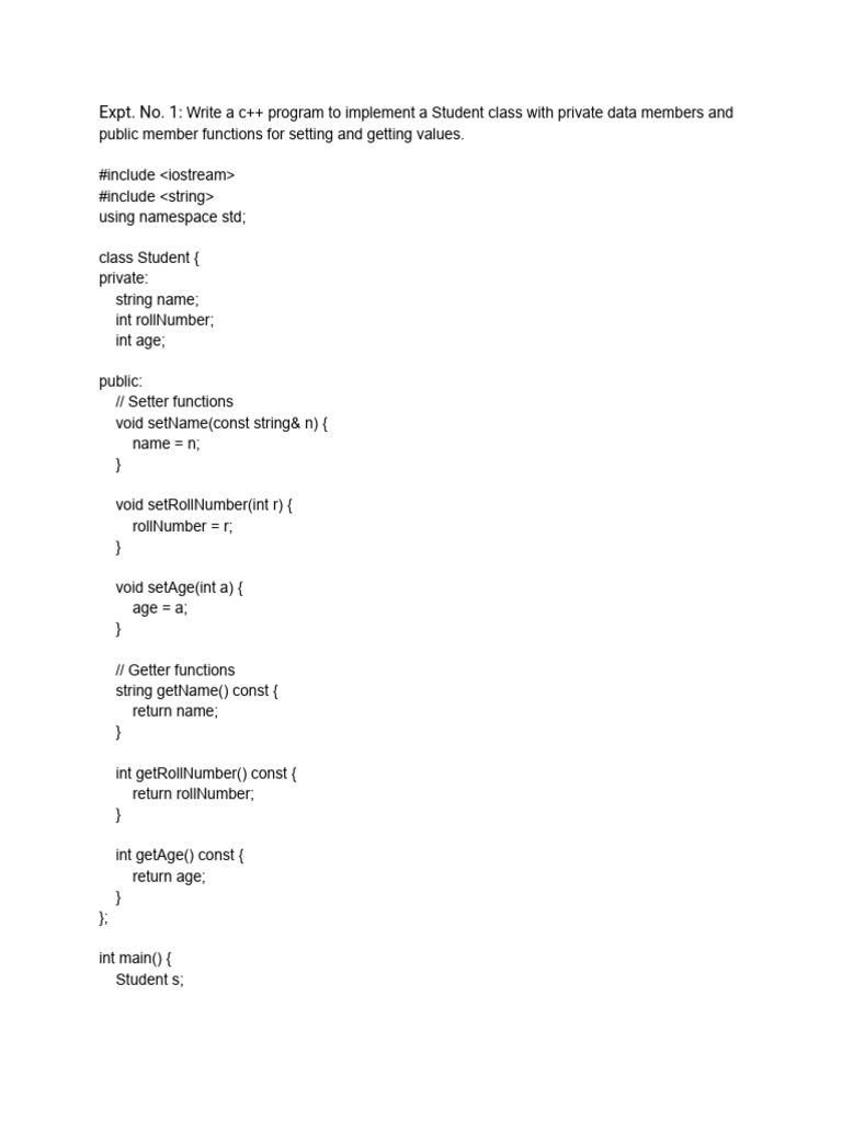 Experiments_ 1-5 Object-Oriented Programming | PDF | Namespace | Method (Computer Programming)