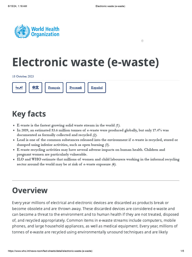 Global E-Waste Crisis and Health Risks | PDF | Electronic Waste | Waste
