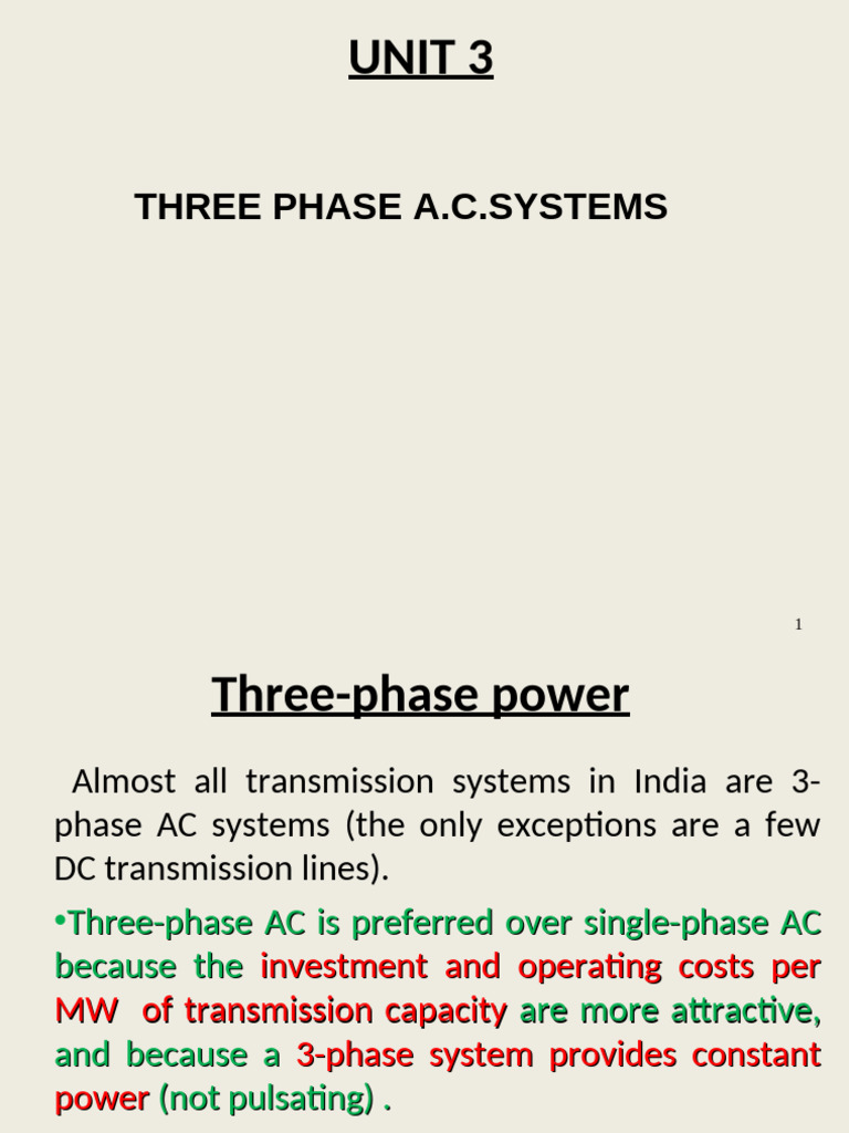 Three-Phase AC Systems Overview | PDF | Alternating Current | Electric ...