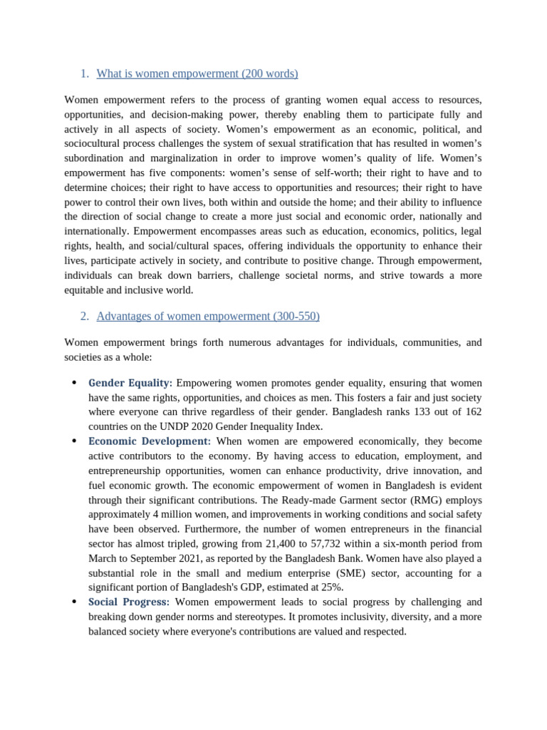 Women Empowerment | PDF | Woman | Empowerment
