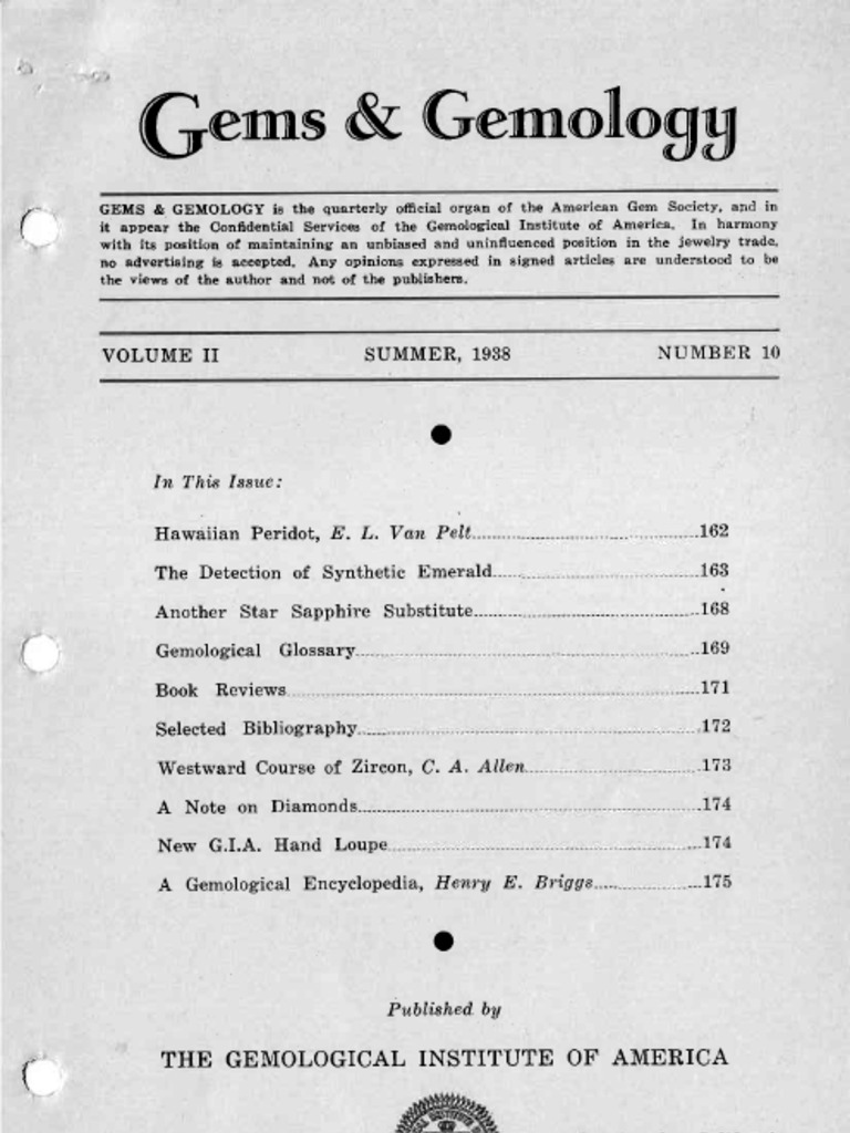Summer 1938 Gems Gemology | PDF