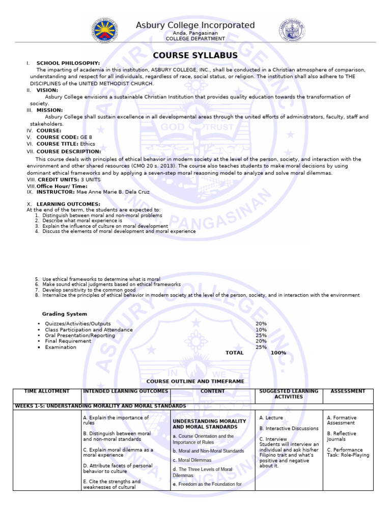 Ethics Matrix Form | PDF | Virtue Ethics | Morality