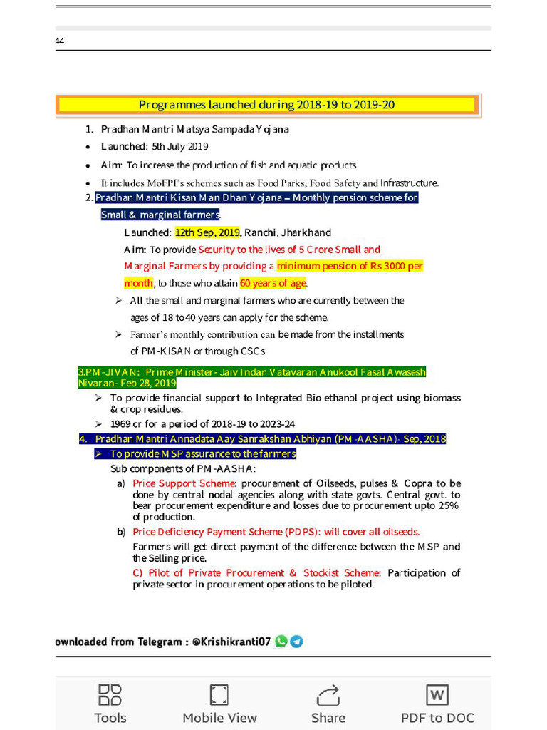 Extension and Schemes in Agriculture. | PDF