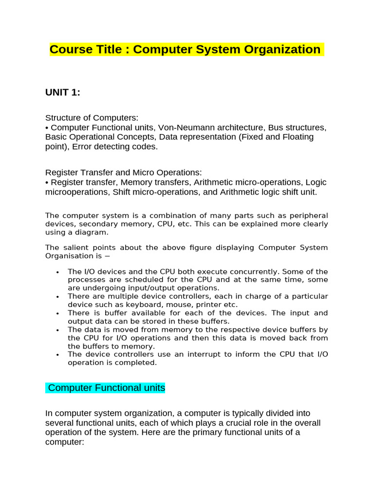 Computer System Organization Overview | PDF | Computer Data Storage ...