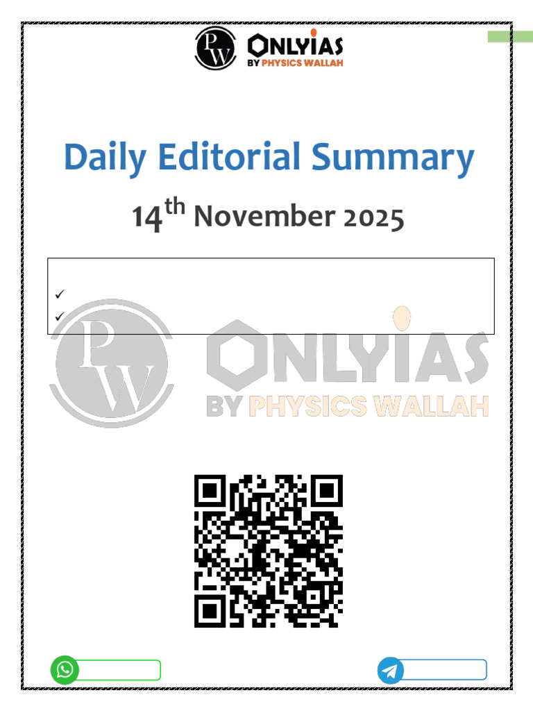 14th November 2025 - Daily Editorial Summary - UPSC - English ...