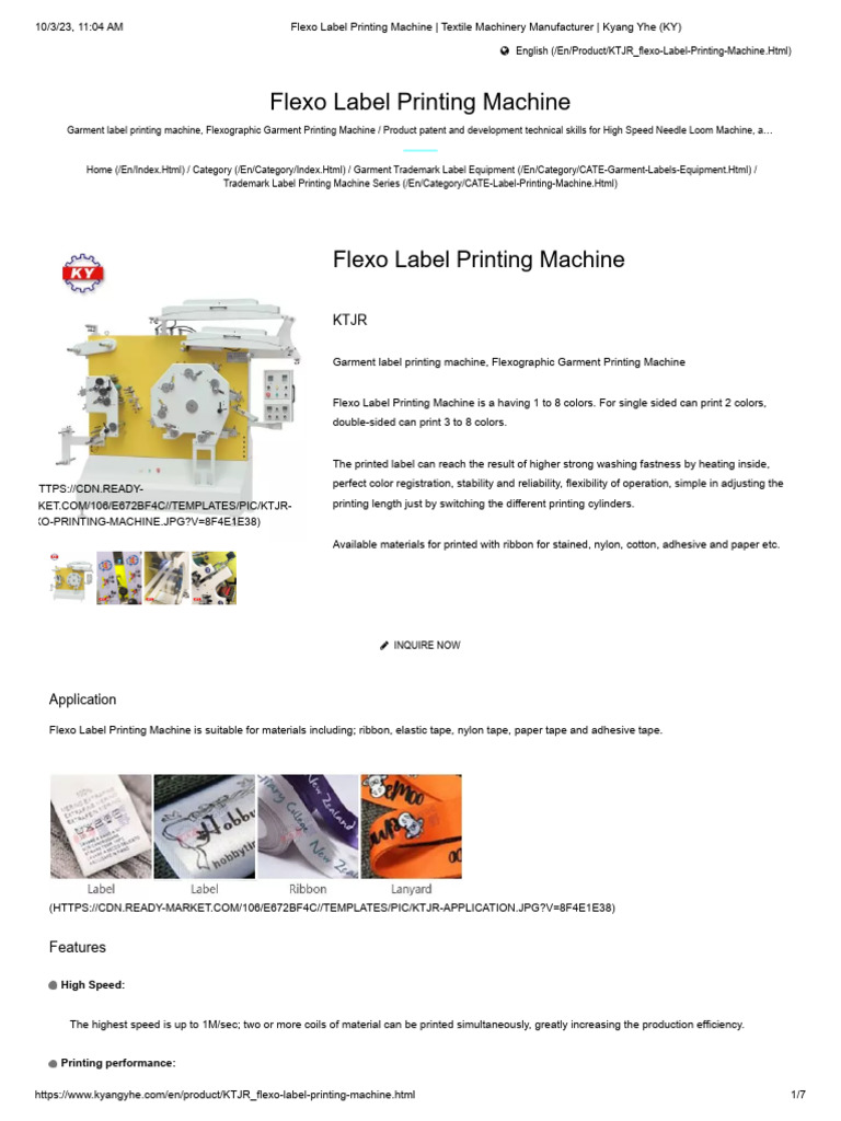 Flexo Label Printing Machine Overview | PDF | Loom | Textile Manufacturing