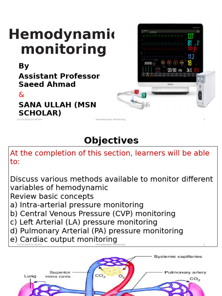 5 Haemodynamic Monitoring | PDF | Blood Pressure | Atrium (Heart)