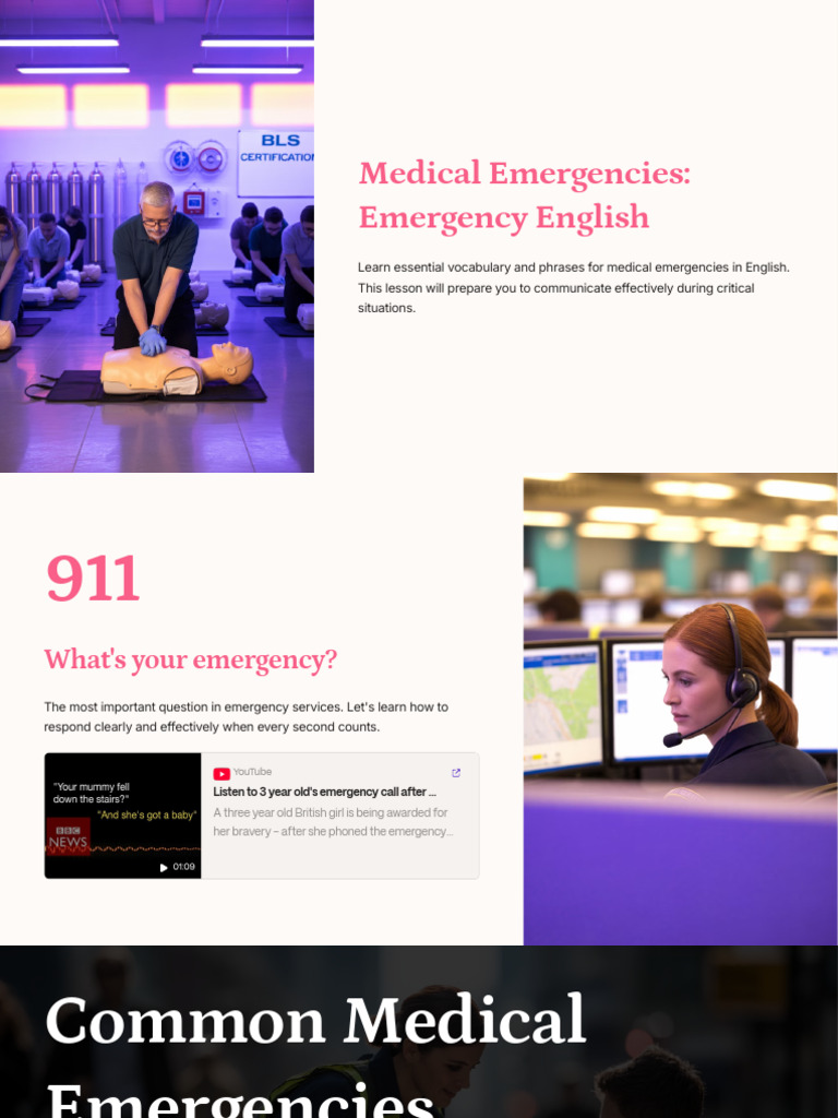 Emergency English: Medical Vocabulary Guide | PDF | Allergy | Asthma