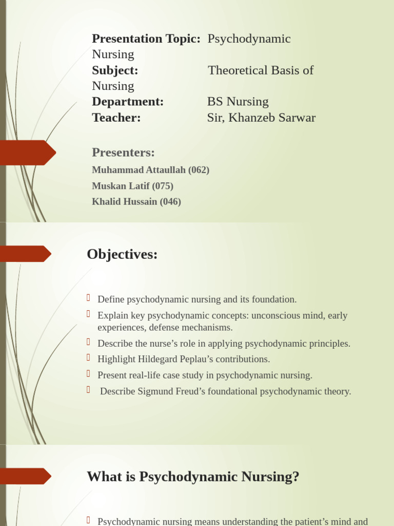 Psychodynamic Nursing Explained | PDF | Psychodynamics | Sigmund Freud