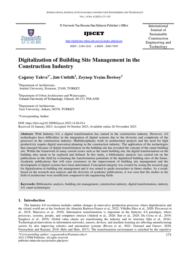Digital Transformation in Construction Management | PDF | Science