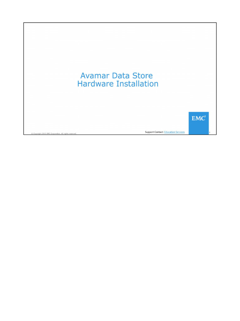 Avamar Data Store Hardware Installation_SRG | PDF | Computer Network | Server (Computing)