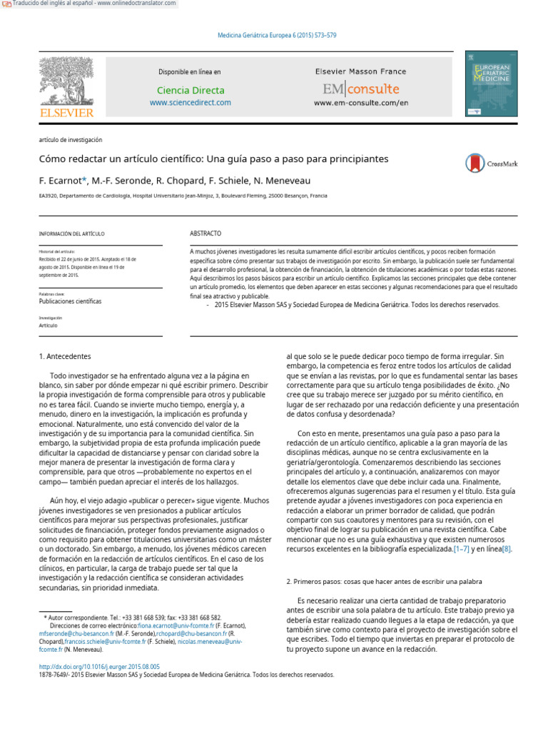 Writing A Scientific Article - A Step-By-Step Guide For Beginners - En ...
