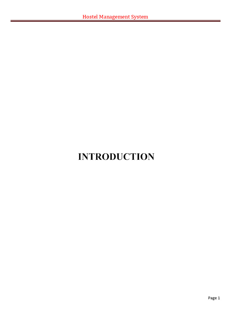 Hostel Management System | PDF | My Sql | Sql