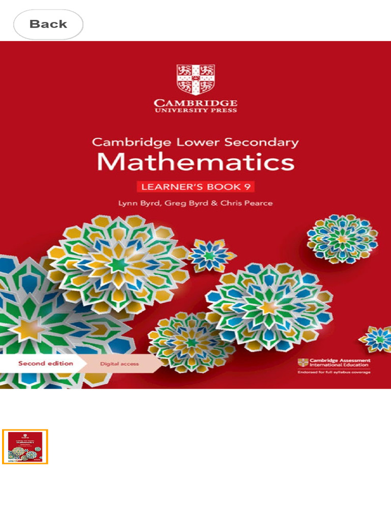 Cambridge Lower Secondary Mathematics Learner's Book 9 With Digital Access (1 Year) Buy Online ...