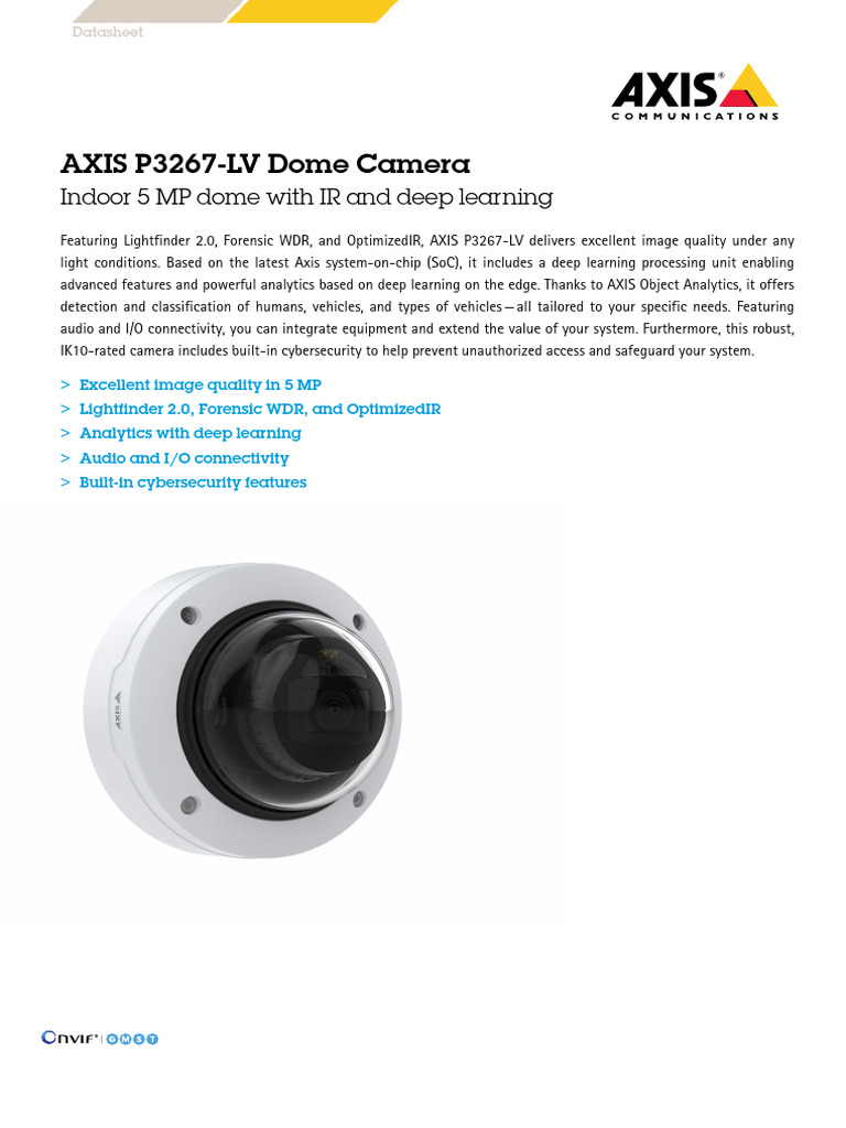 Datasheet Axis p3267 LV Dome Camera en US 487410 | PDF | Session ...
